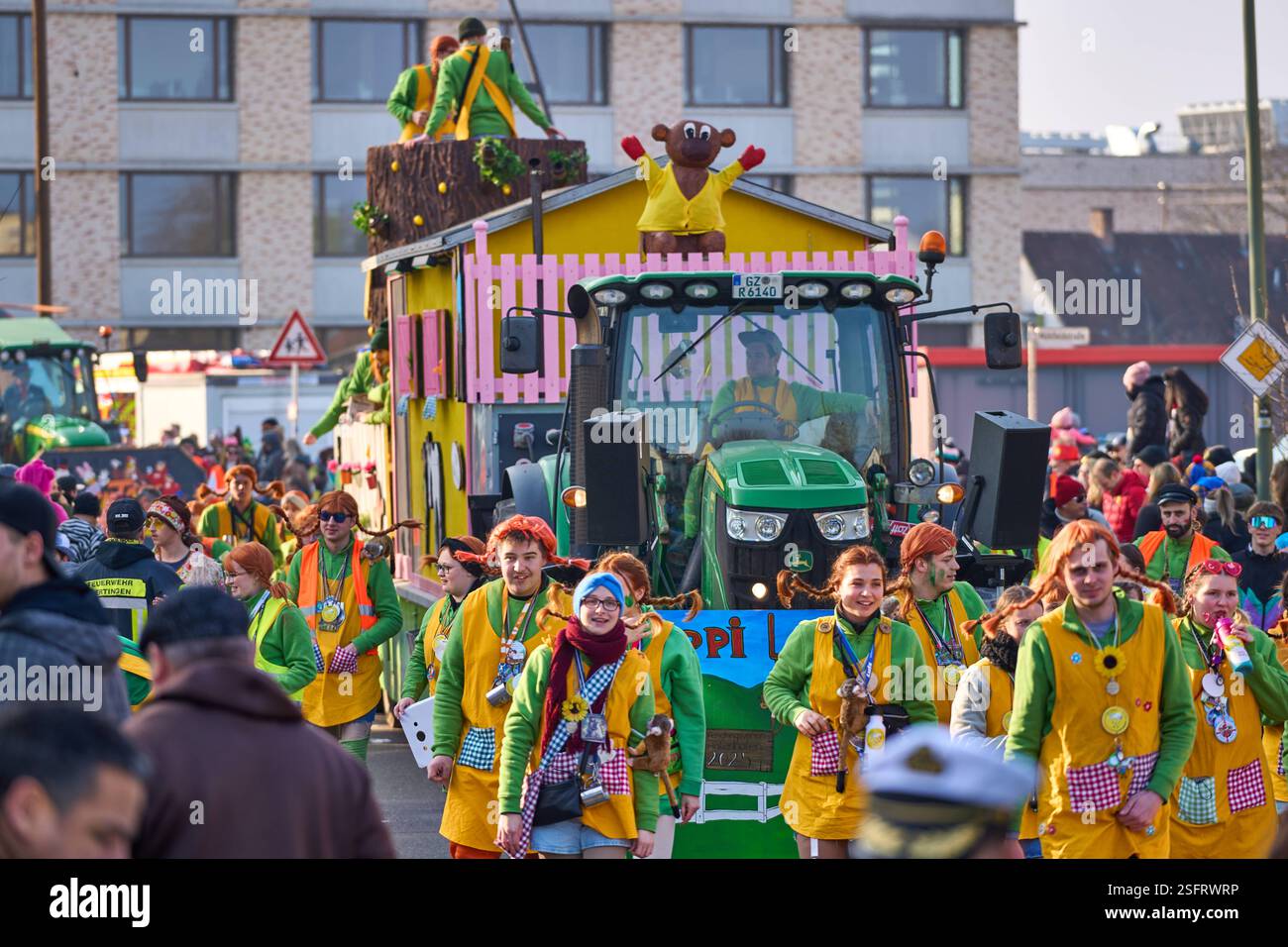 Mertingen, Bavaria, Germany - February 9, 2025: Big carnival parade in ...