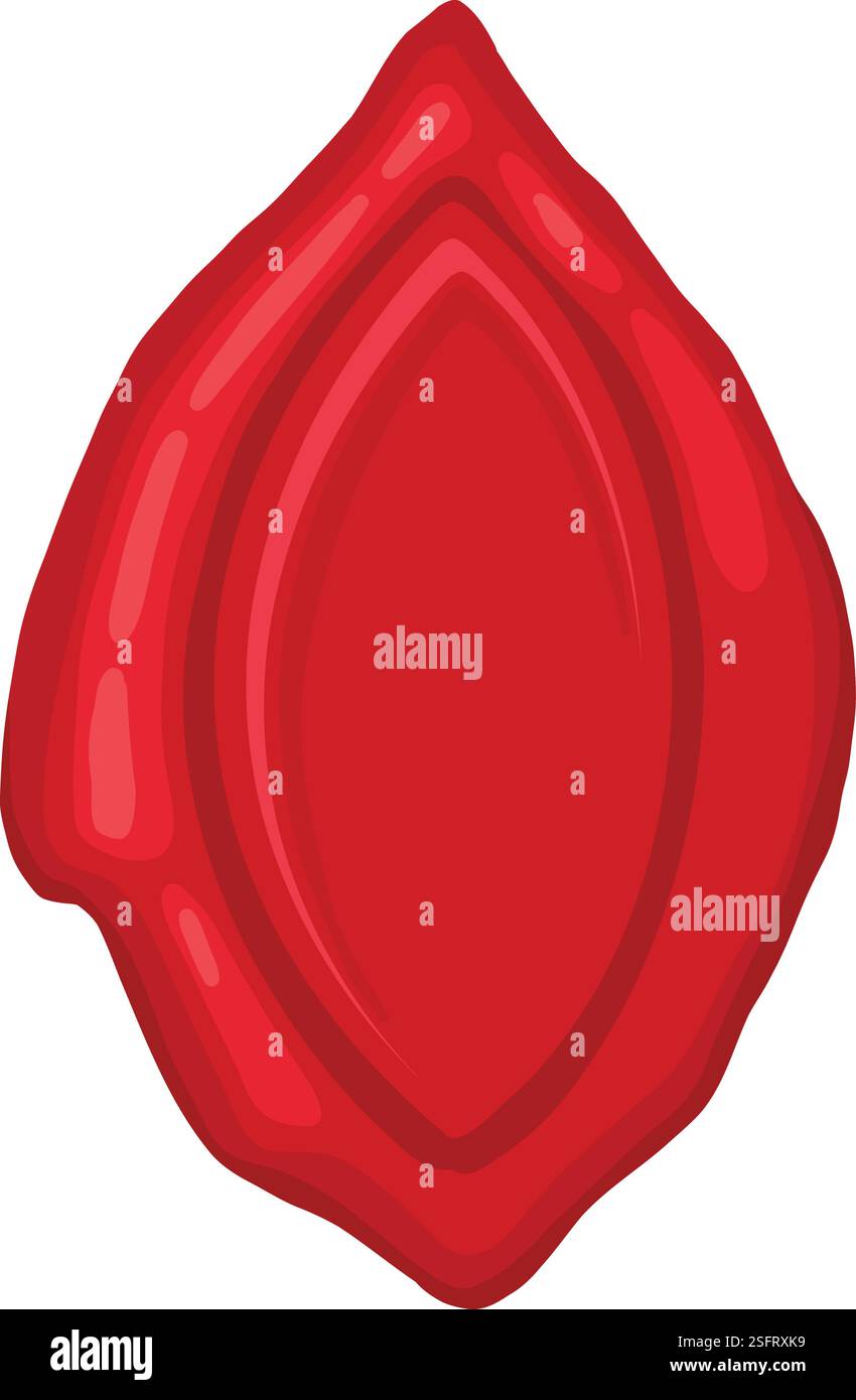 Cartoon wax stamp. Vintage postage seal stamp, red wax label marks ...