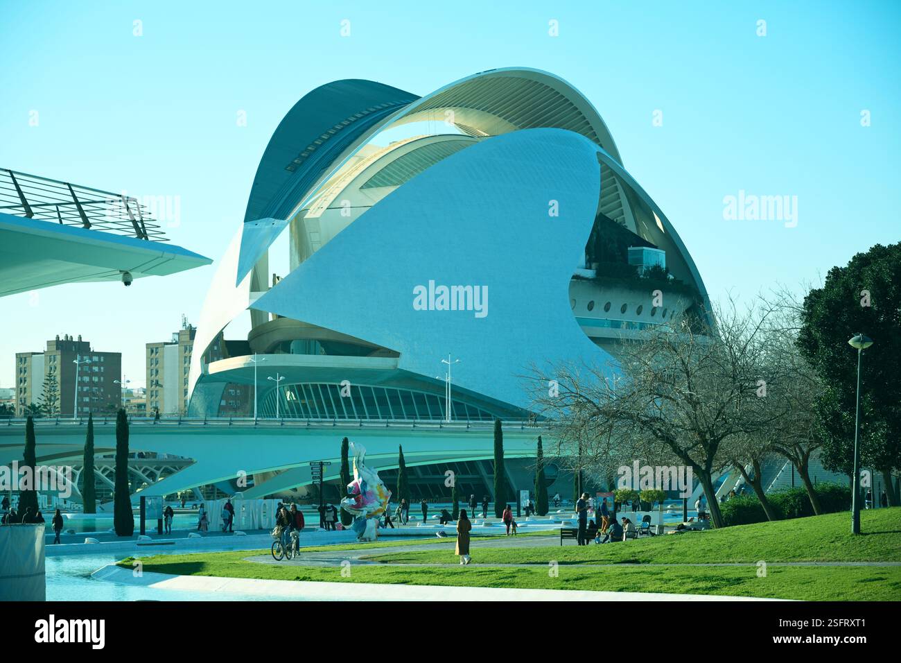Buildings of the City of Arts and Sciences are seen in Valencia, Spain ...