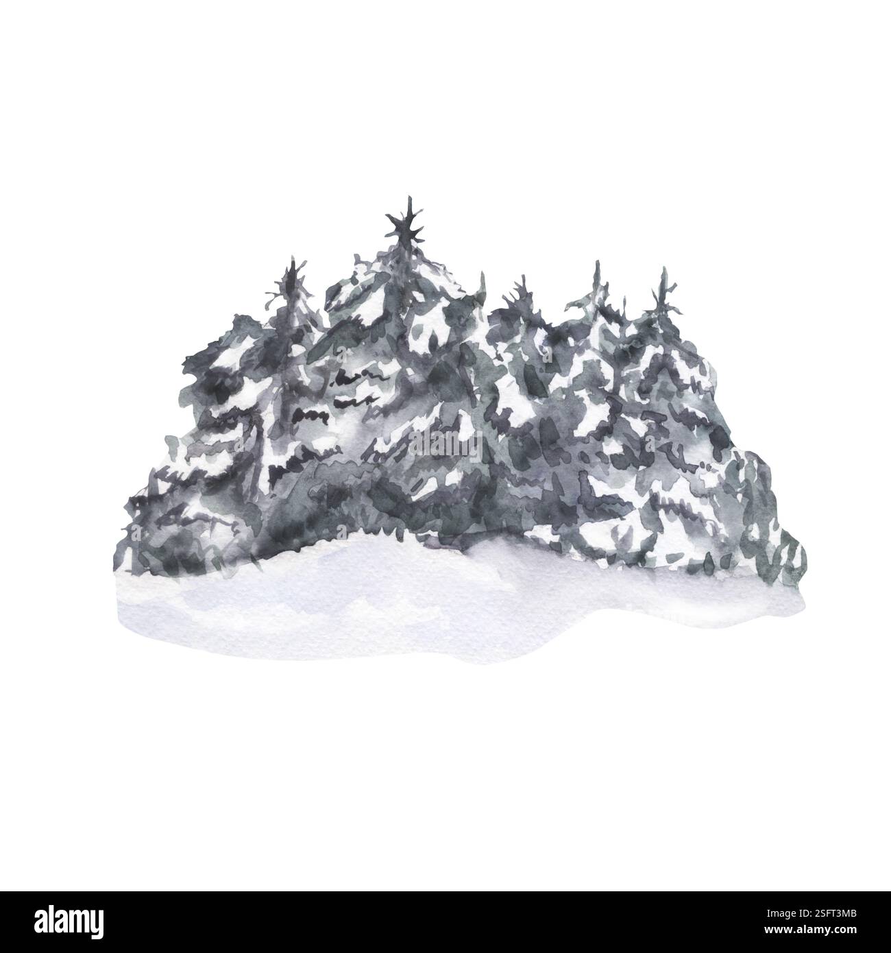 Mountain snow fir trees Cut Out Stock Images & Pictures - Alamy