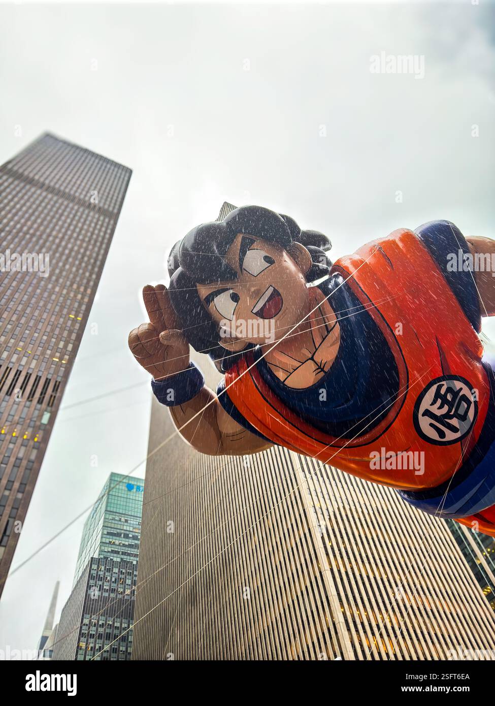 New York, New York, November 28, 2024: The Goku balloon floats along ...