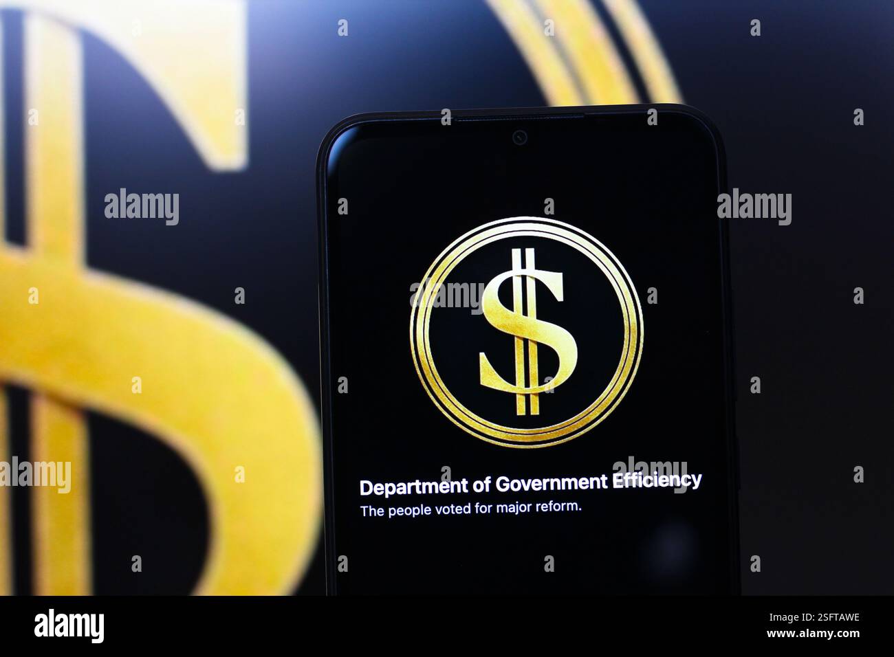 In this photo illustration, the Department of Government Efficiency ...