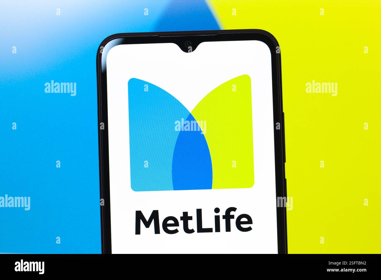 In this photo illustration, the MetLife, Inc. logo is seen displayed on ...