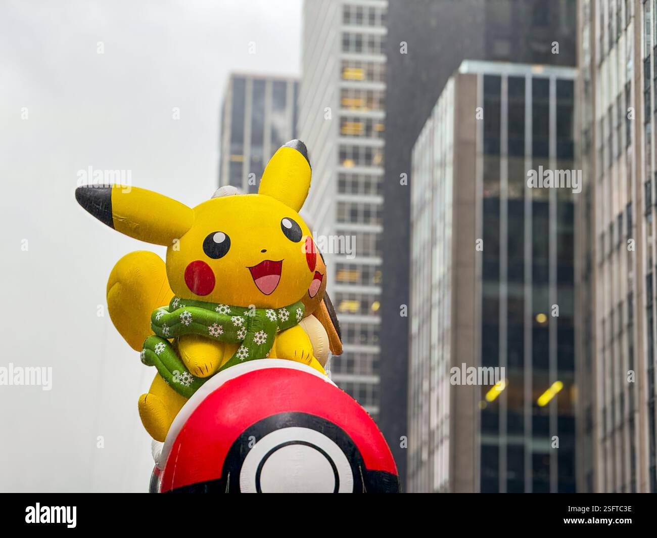 New York, New York, November 28, 2024: The Pokemon Pikachu and Eevee ...