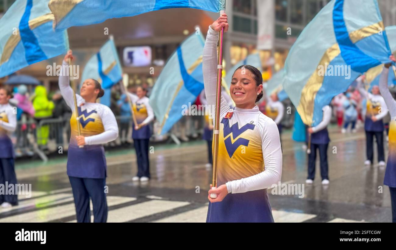 New York, New York, November 28, 2024: The Mountaineer Marching Band ...