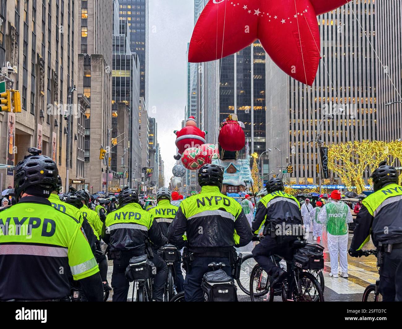 New York, New York, November 28, 2024: The Red "Believe" Stars balloon ...