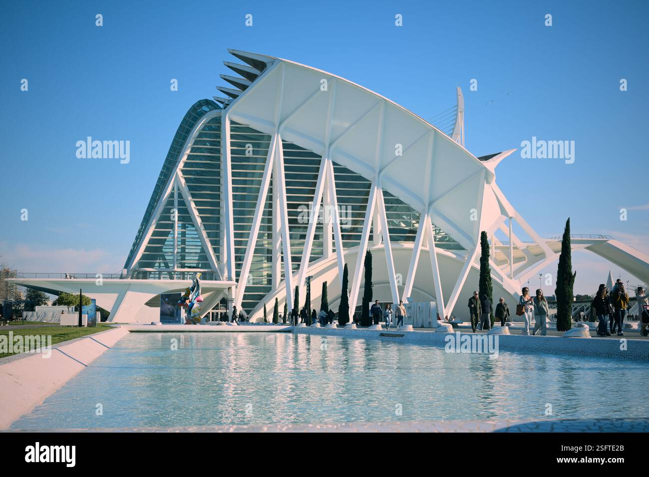 Buildings of the City of Arts and Sciences are seen in Valencia, Spain ...