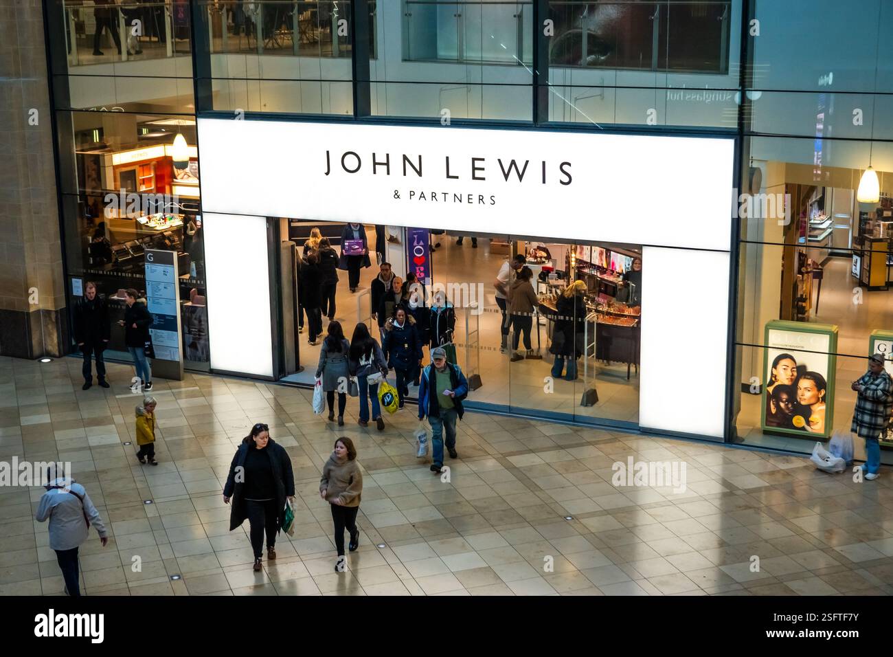 Grand Arcade Cambridge with people shopping at John Lewis & Partners ...