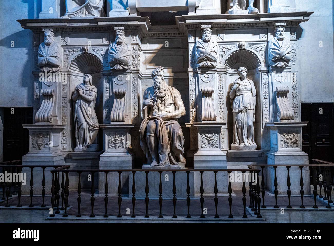 The sculpture Moses of Michelangelo, created for the tomb of the pope ...