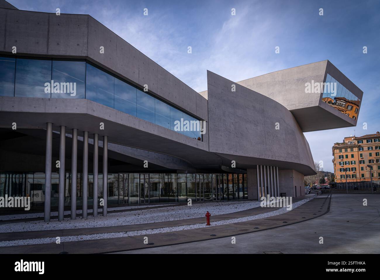 MAXXI, National Museum of the Arts of the 21st century. A building designed by the architect ...