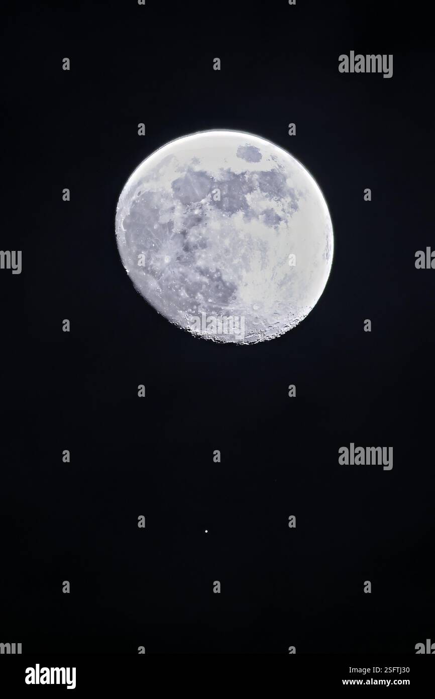 Brno, Czech Republic. 09th Feb, 2025. The Moon approaches the planet ...
