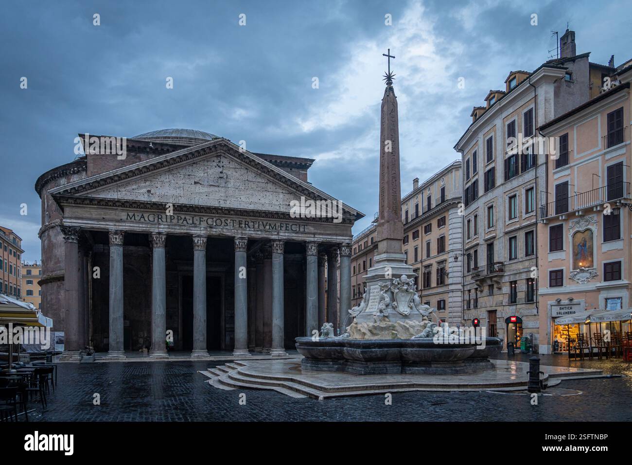 The Agrippa Pantheon, a Roman temple converted into a Christian church ...