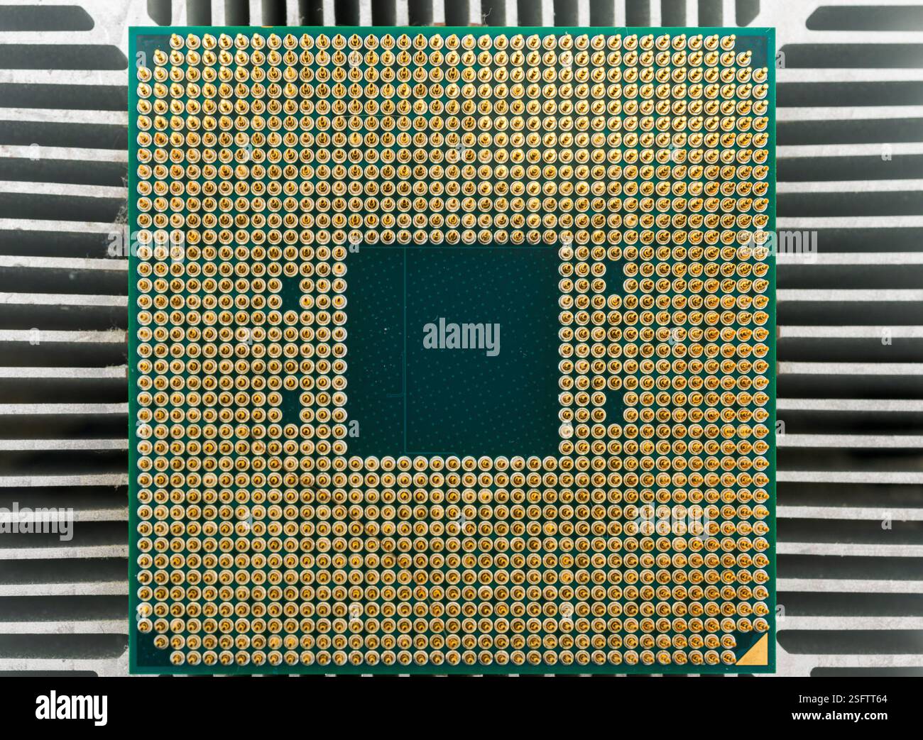 Pin side of a CPU processor mounted on a cooler Stock Photo - Alamy