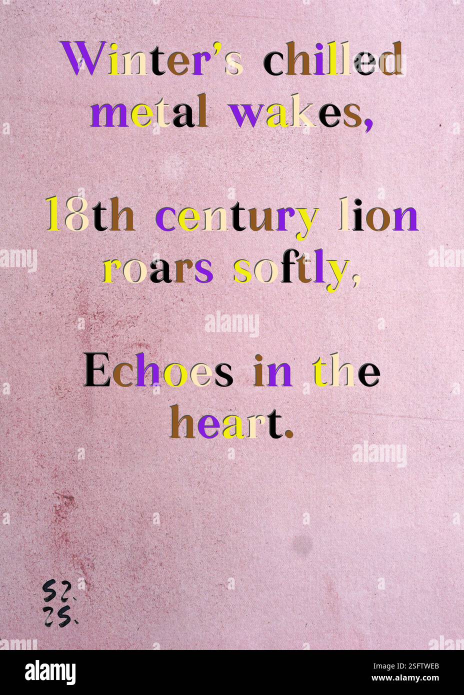 Winter's chilled metal wakes, 18th century lion roars softly, Echoes in ...