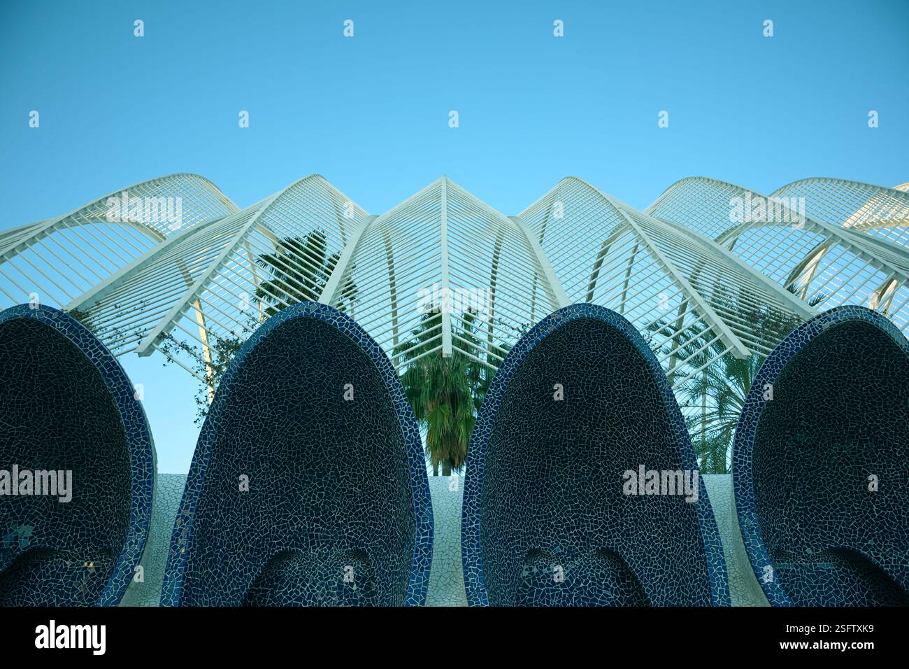 Buildings of the City of Arts and Sciences are seen in Valencia, Spain ...