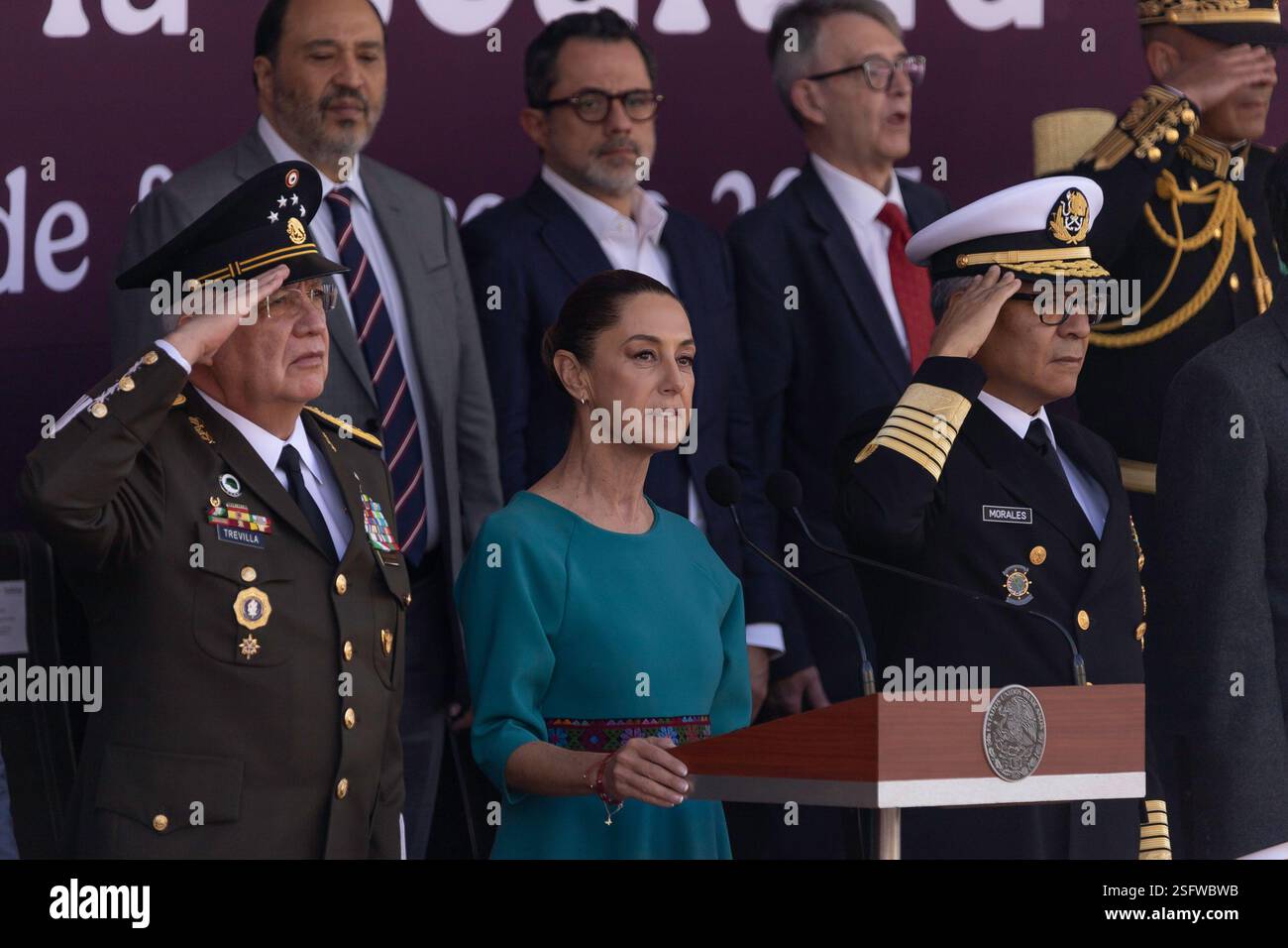 Mexico City, Mexico. 9th Feb, 2025. Ceremony for the 112th Anniversary ...