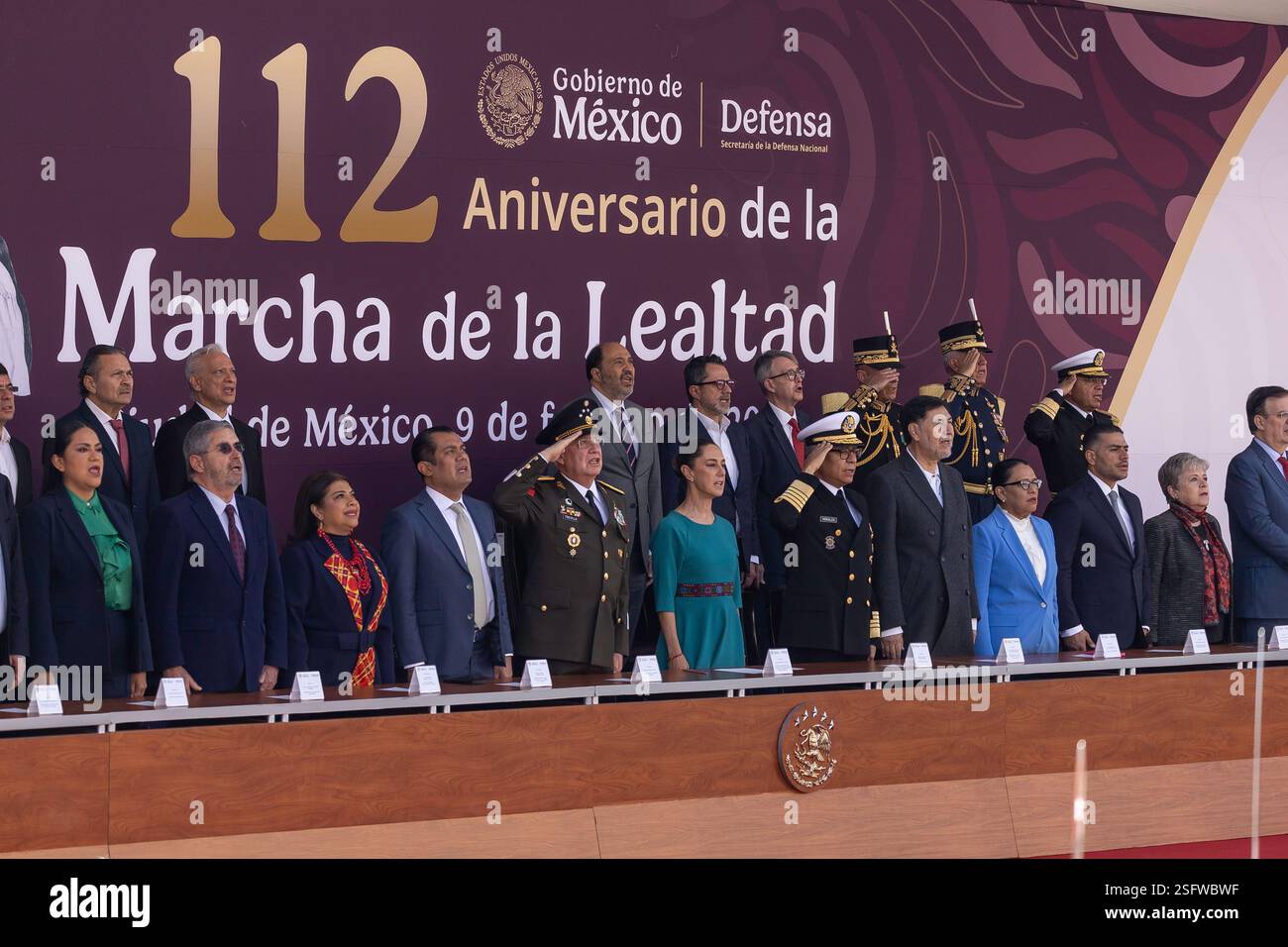 Mexico City, Mexico. 9th Feb, 2025. Ceremony for the 112th Anniversary ...