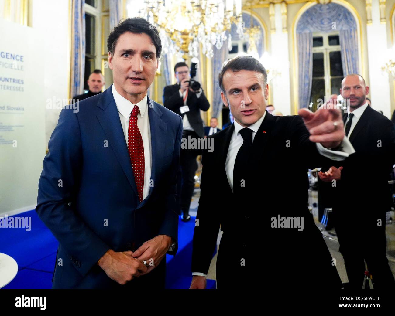 Canada Prime Minister Justin Trudeau, left, and President of France ...