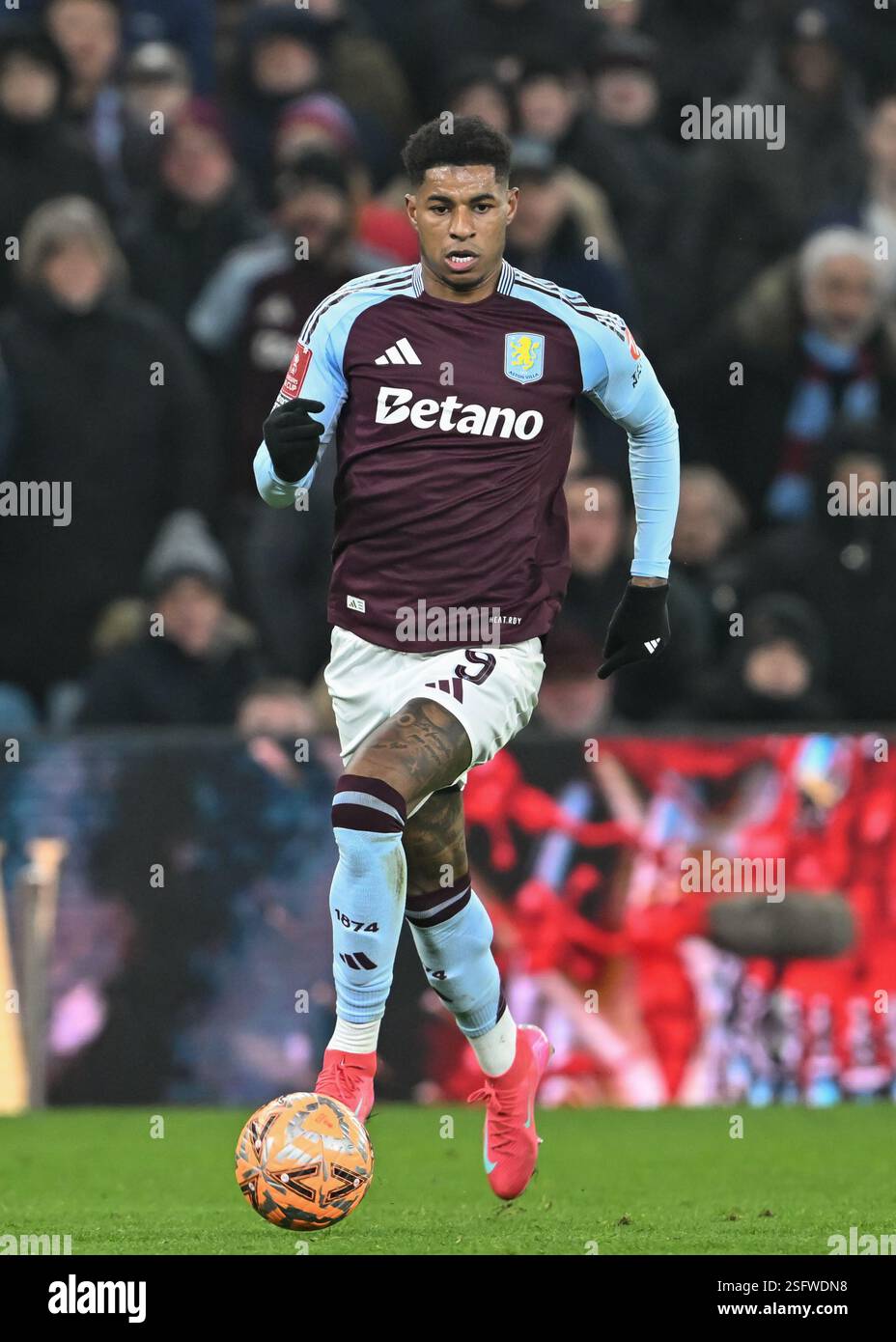 Birmingham, UK. 9th Feb, 2025. Marcus Rashford of Aston Villa during ...