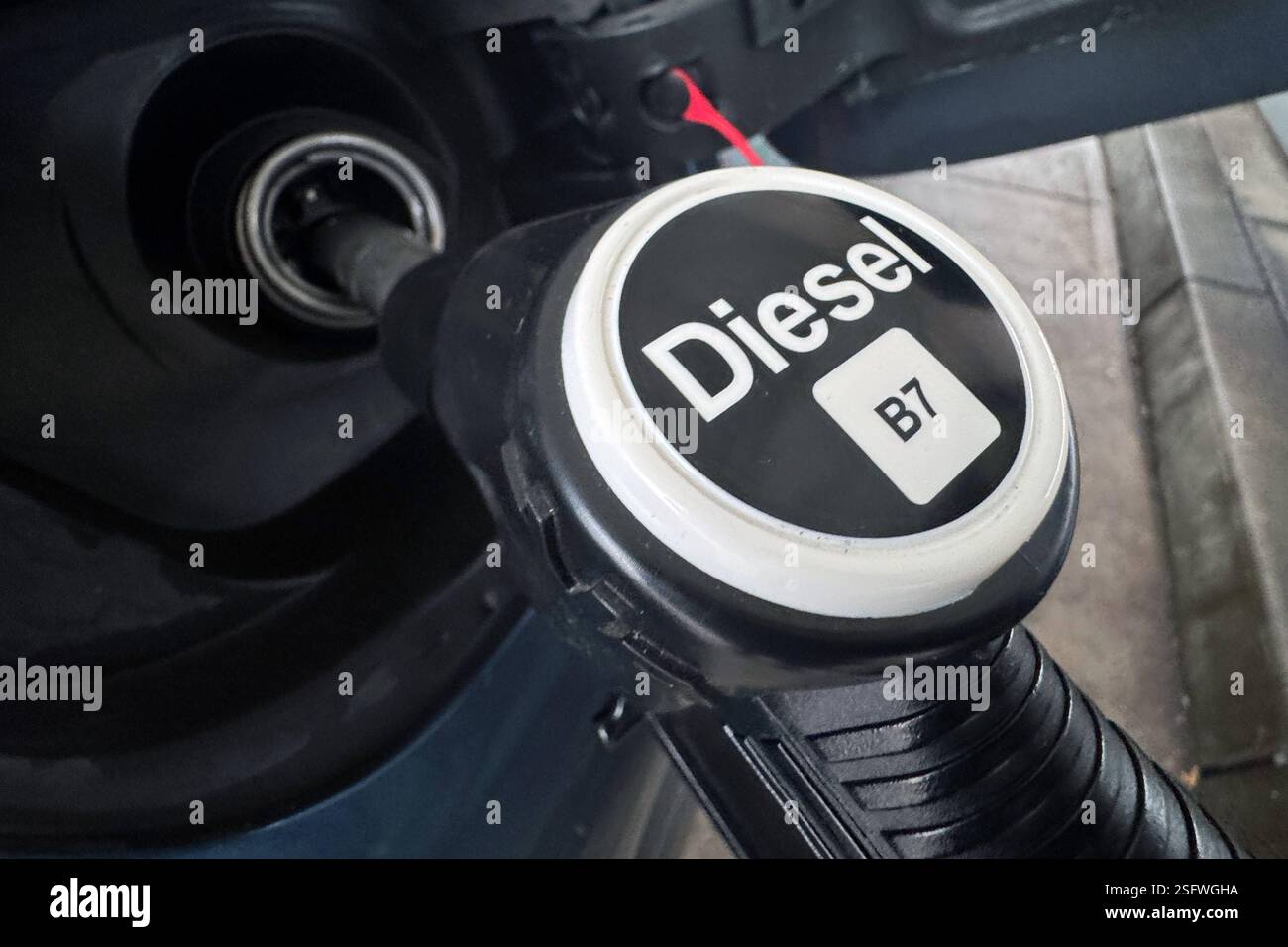 09.02.2025, xsvx, Symbolfoto Tankstelle. Diesel Dieselkraftstoff tanken ...