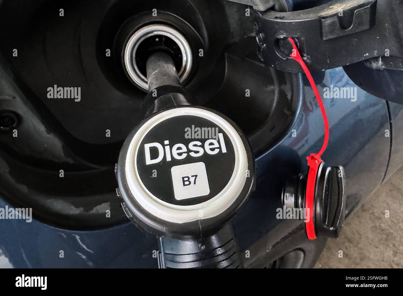 09.02.2025, xsvx, Symbolfoto Tankstelle. Diesel Dieselkraftstoff tanken ...