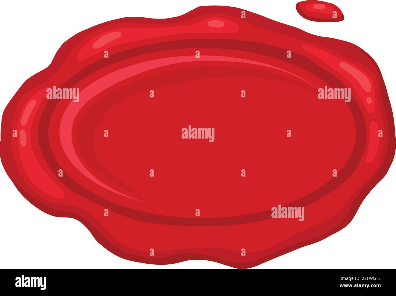 Cartoon wax stamp. Vintage postage seal stamp, red wax label marks ...