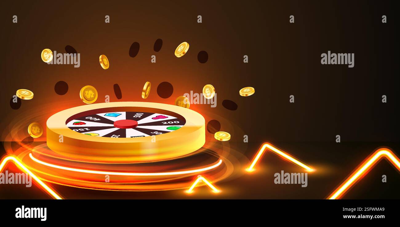 Fortune wheel flying coins hi-res stock photography and images - Alamy