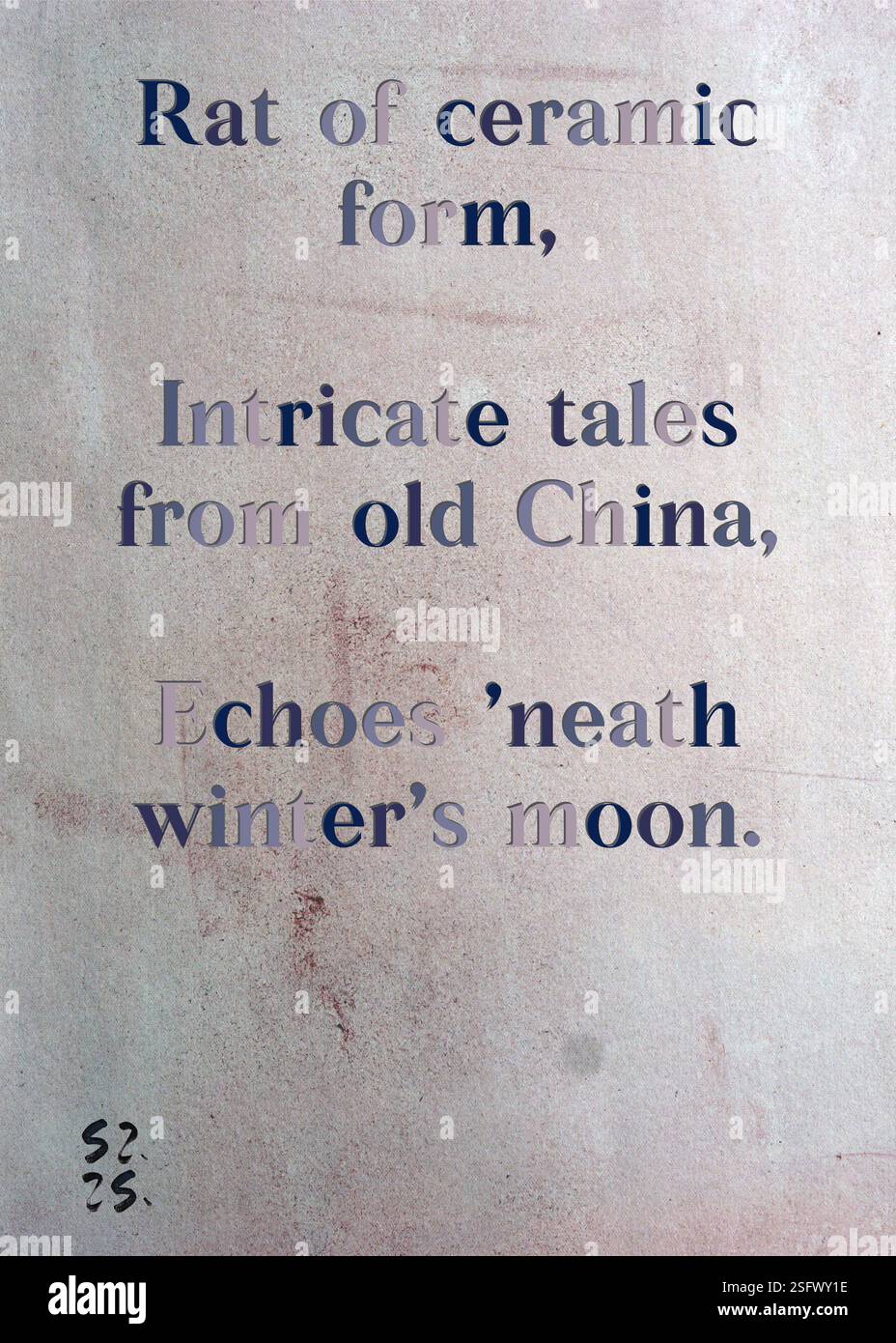 Rat of ceramic form, Intricate tales from old China, Echoes 'neath ...