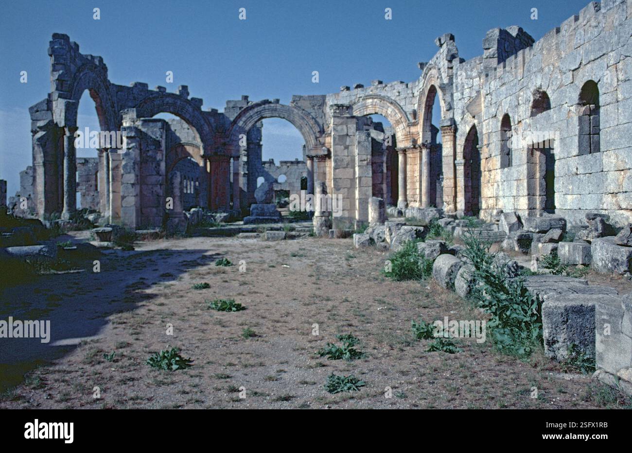 Basilicas, column base in the centre, Monastery of Saint Simeon ...