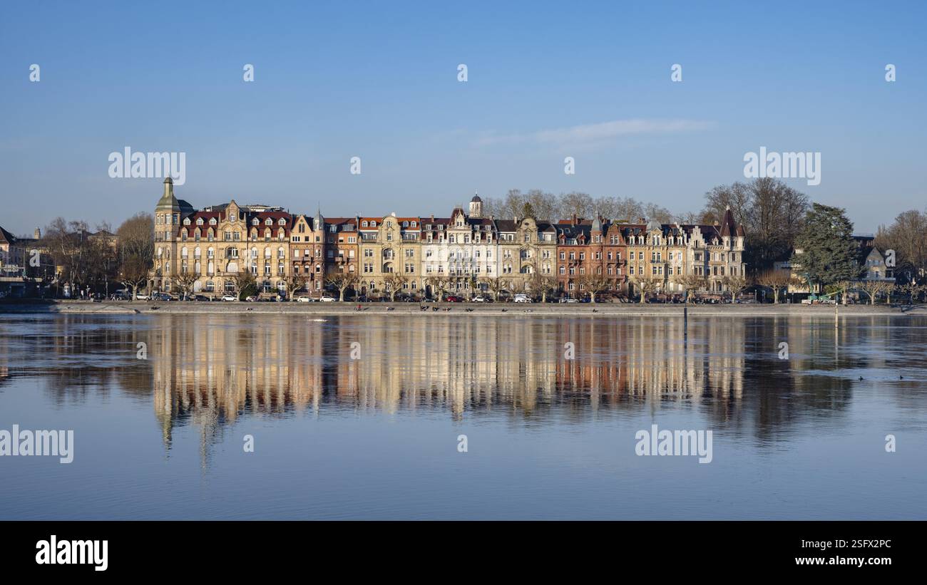 Art Nouveau facades, historic townhouses on Seestrasse with the ...