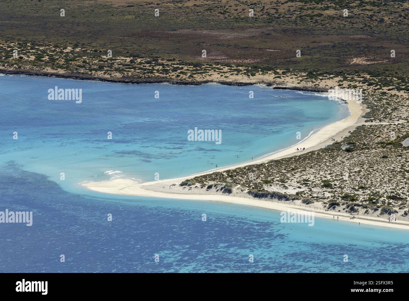 Beach at Ningaloo Reef, aerial view, Cape Range National Park, near ...