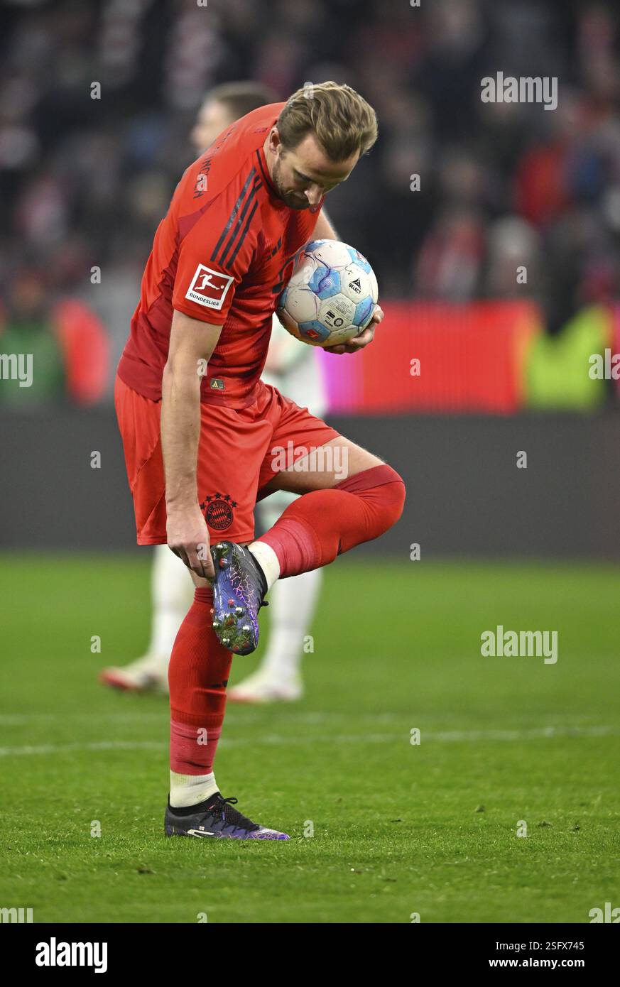 Preparation for penalty kick, penalty kick removes clay, dirt, from ...