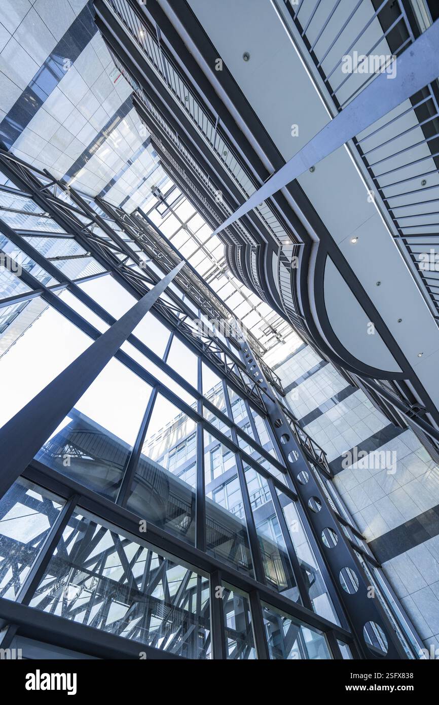 Architectural structures and glass in the interior, Boeblingen, Germany ...