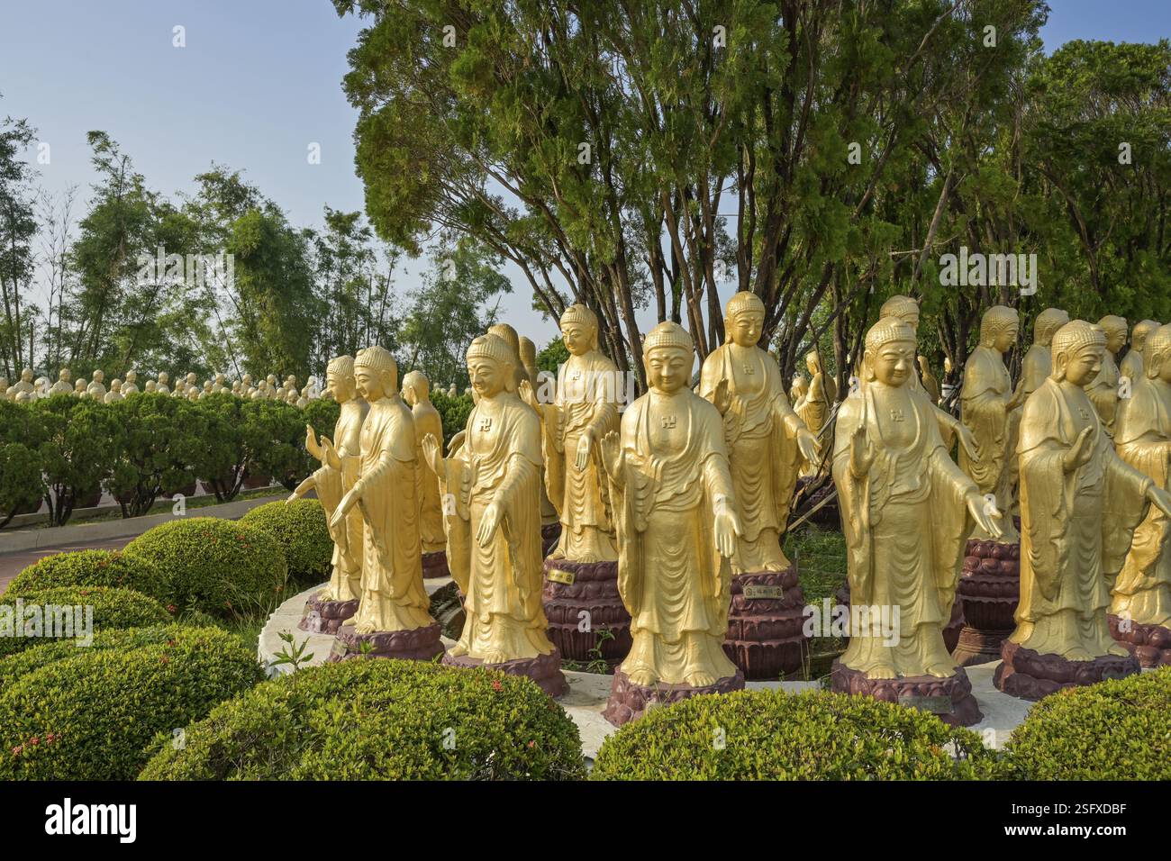 Smaller Buddha statues in the Great Buddha Land at the monastery of the ...