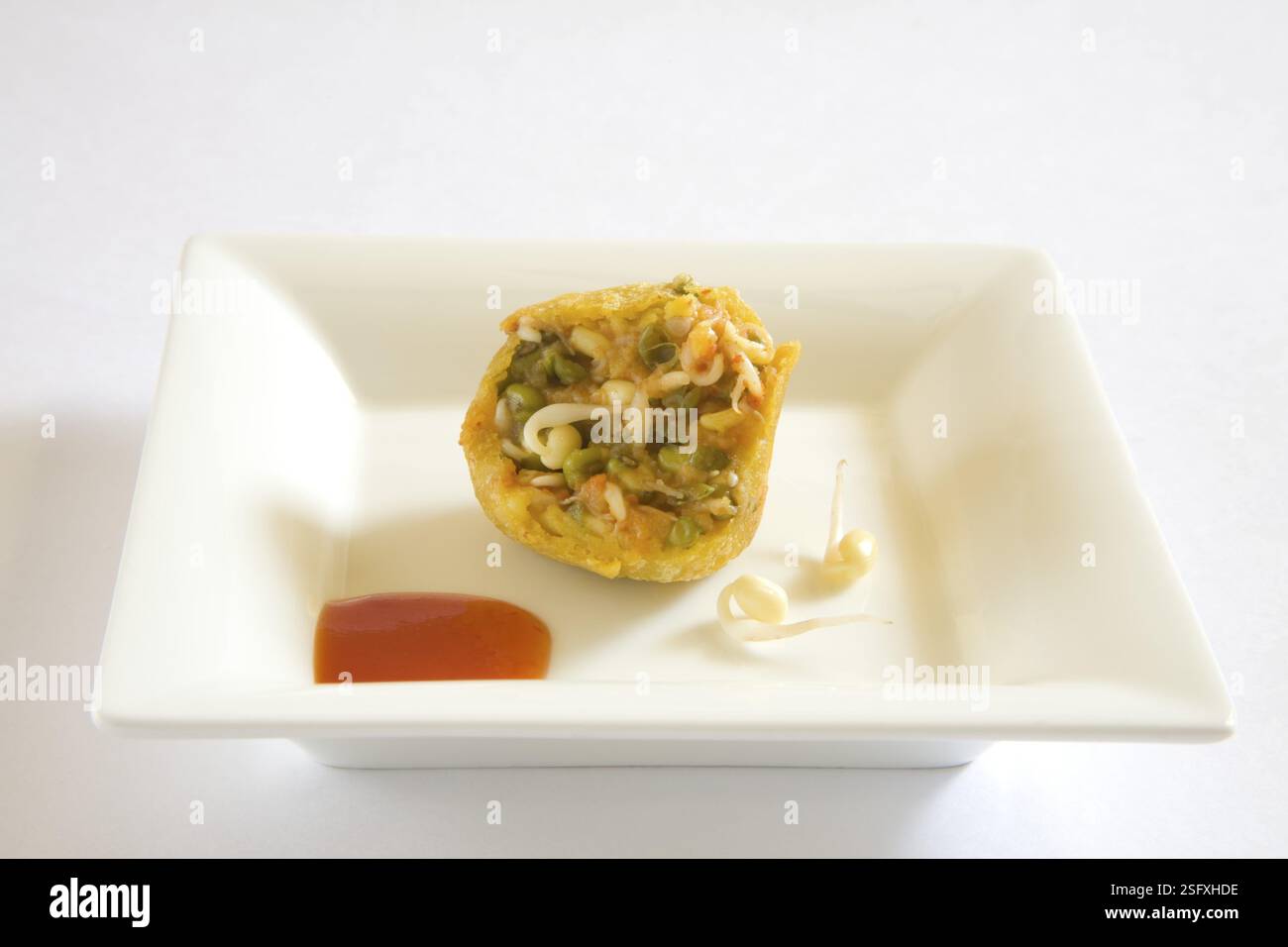 Indian cuisine, fast food starters half Moong Vada fritters Phaseolus ...