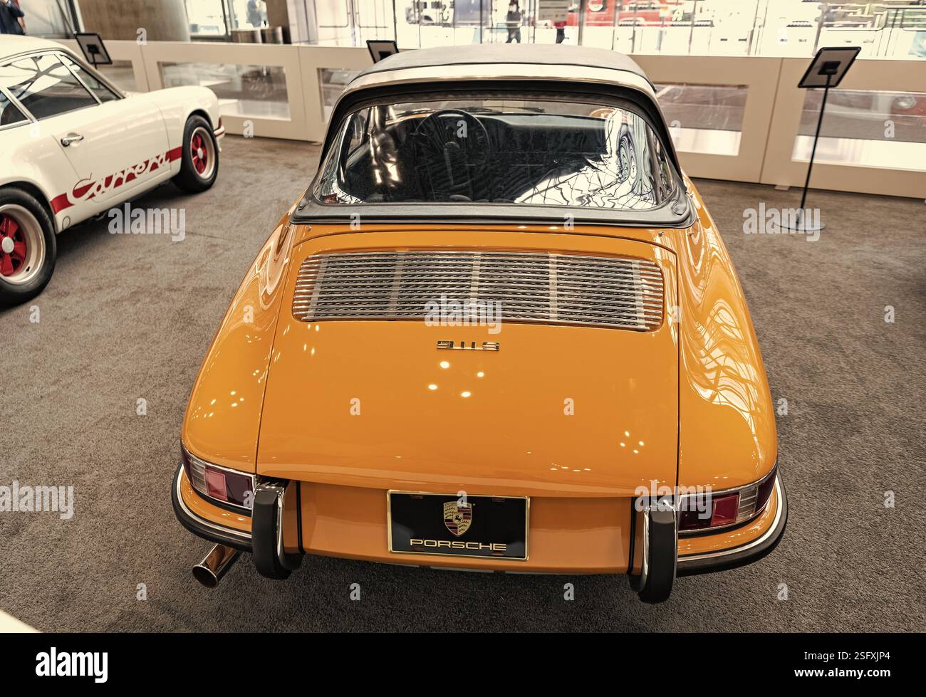 New York City, USA - March 27, 2024: 1968 Porsche 912 retro vehicle at ...