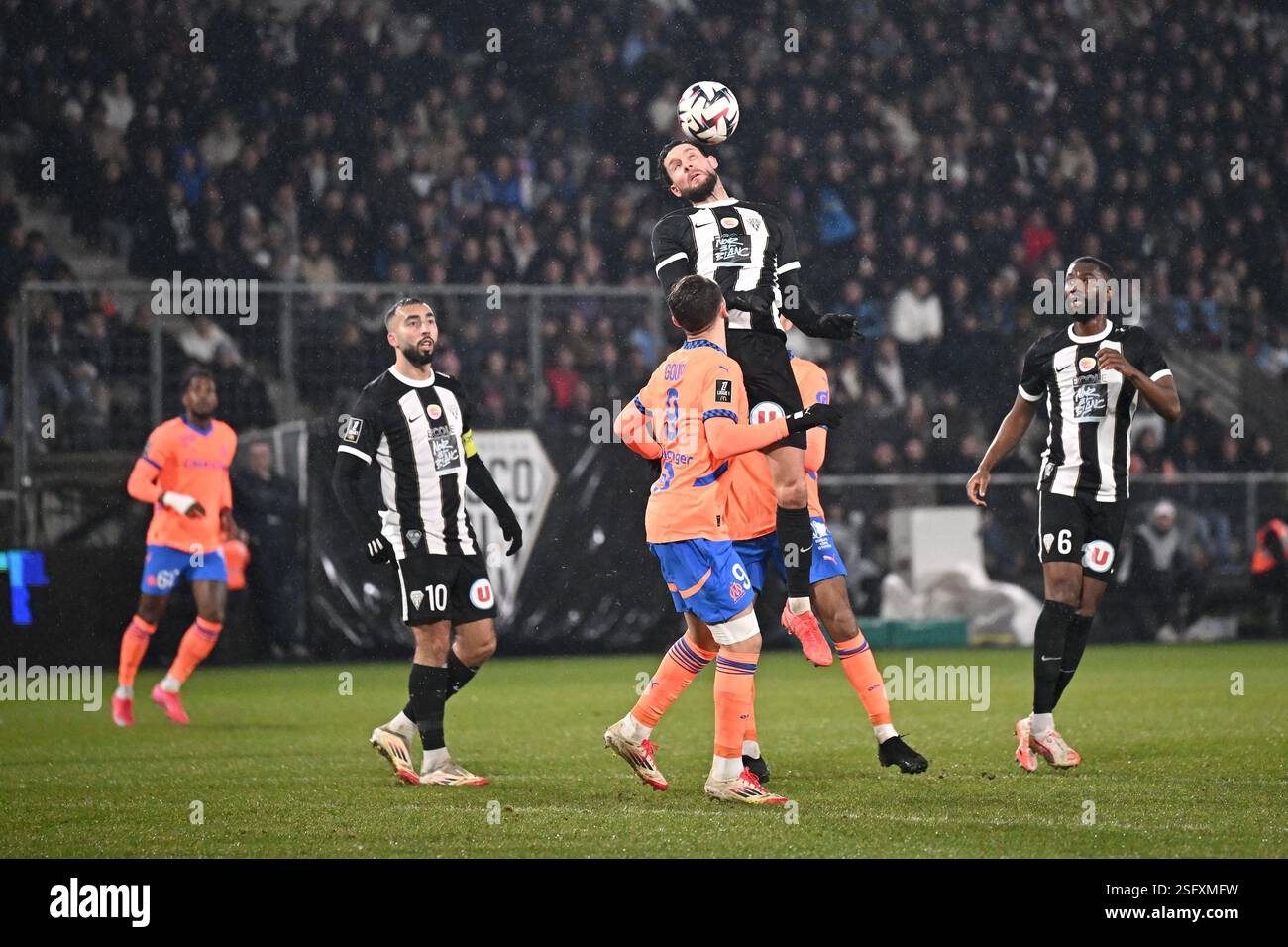 Angers, France. 09th Feb, 2025. 21 Jordan LEFORT (sco) during the Ligue ...