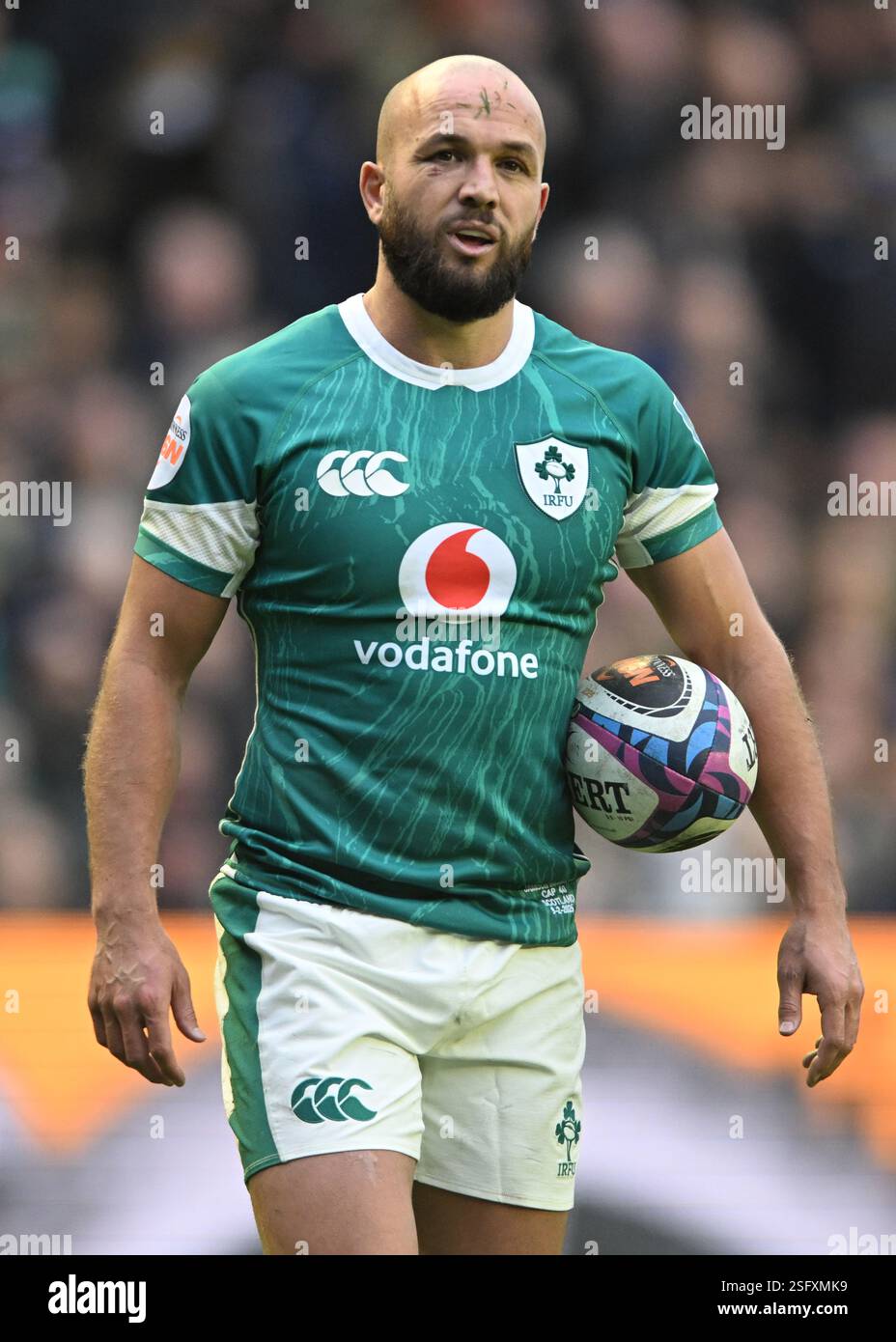 Edinburgh, UK. 9th Feb, 2025. Jamison Gibson-Park of Ireland during the Six Nations Championship ...