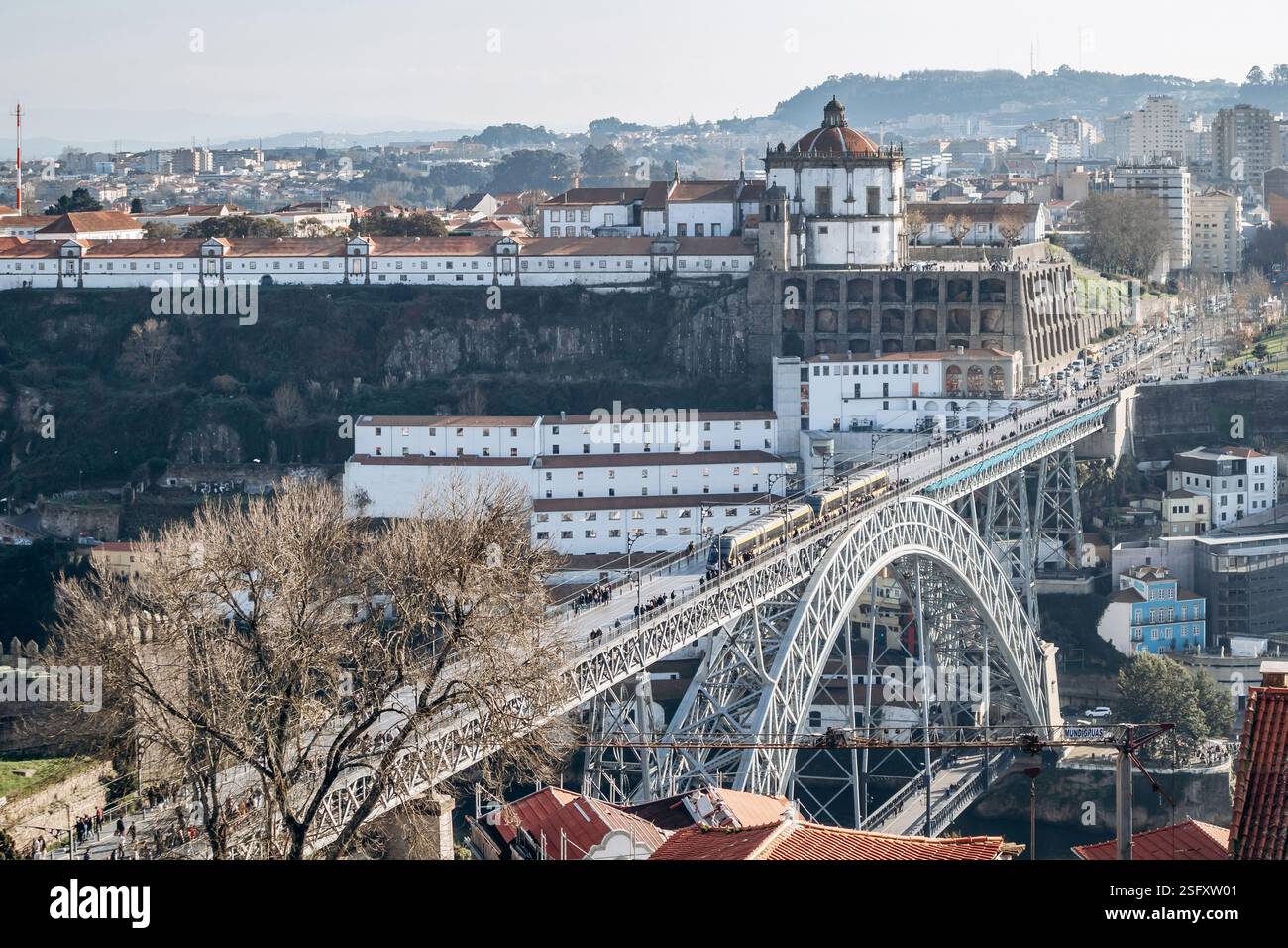 Porto, Portugal - December 28, 2024: The Dom Luis I Bridge, a double ...