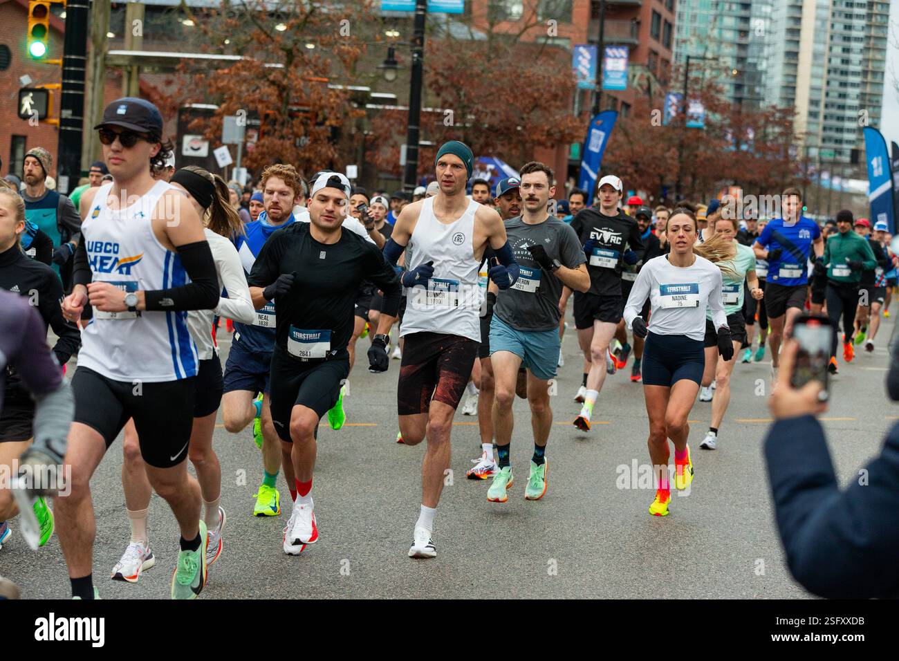 Vancouver, Canada - 9 Feb, 2025. Runners participating at the start of ...