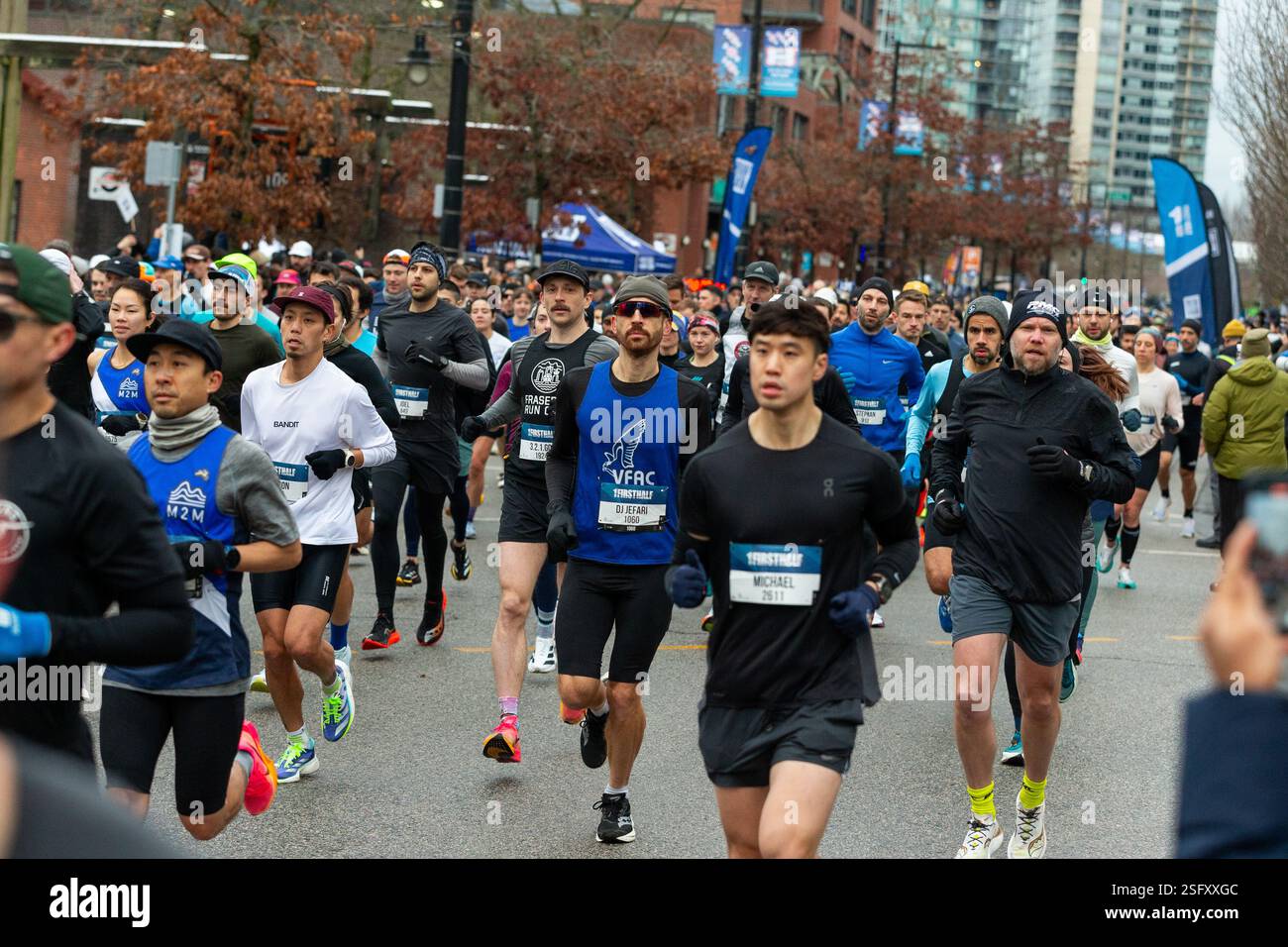 Vancouver, Canada - 9 Feb, 2025. Runners participating at the start of ...