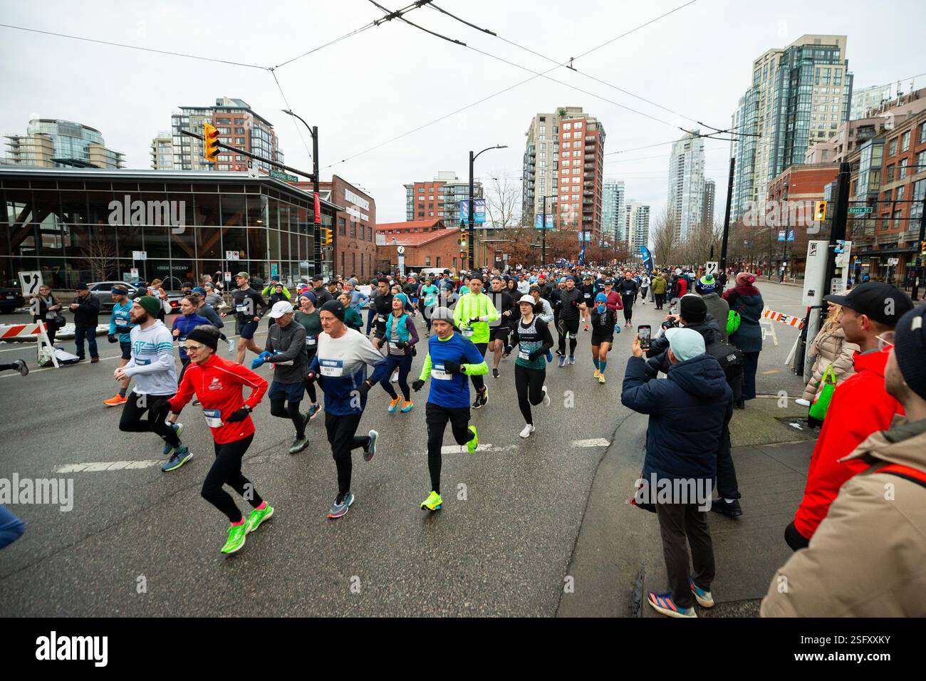 Vancouver, Canada - 9 Feb, 2025. Runners participating at the start of ...