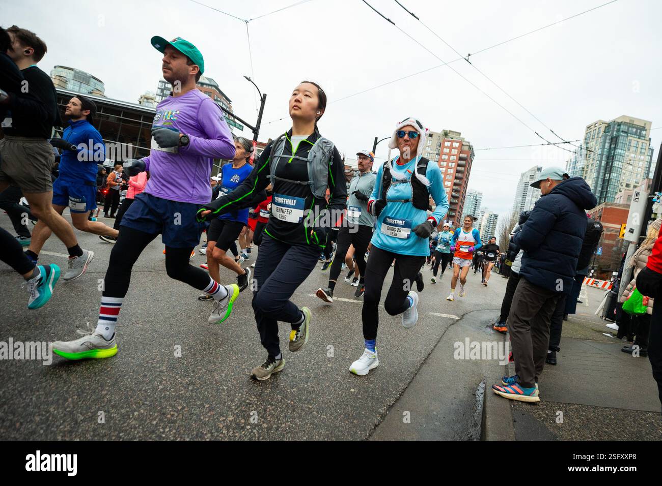 Vancouver, Canada - 9 Feb, 2025. Runners participating at the start of ...