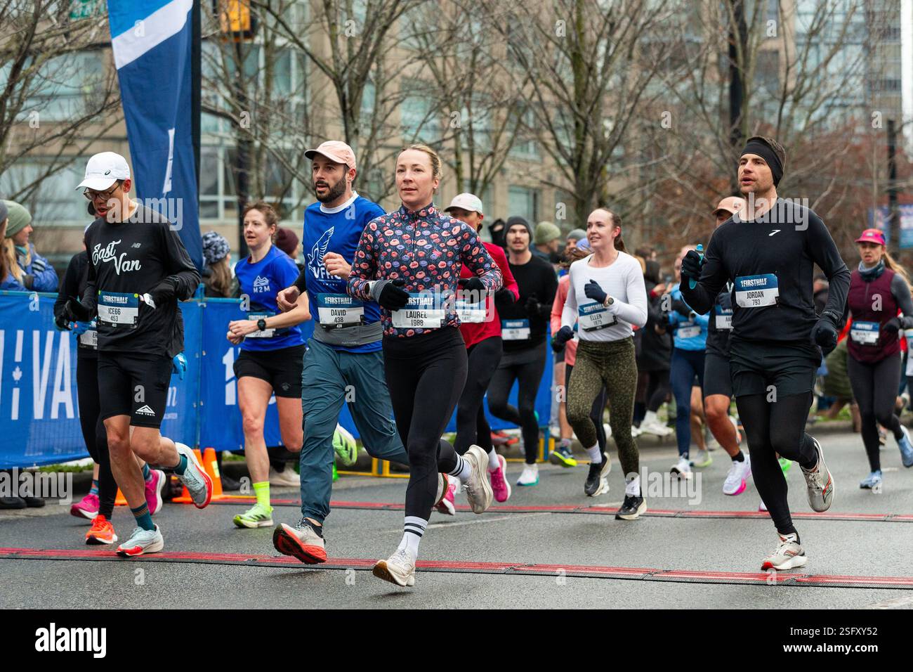 Vancouver, Canada - 9 Feb, 2025. Runners during the 2025 First Half ...