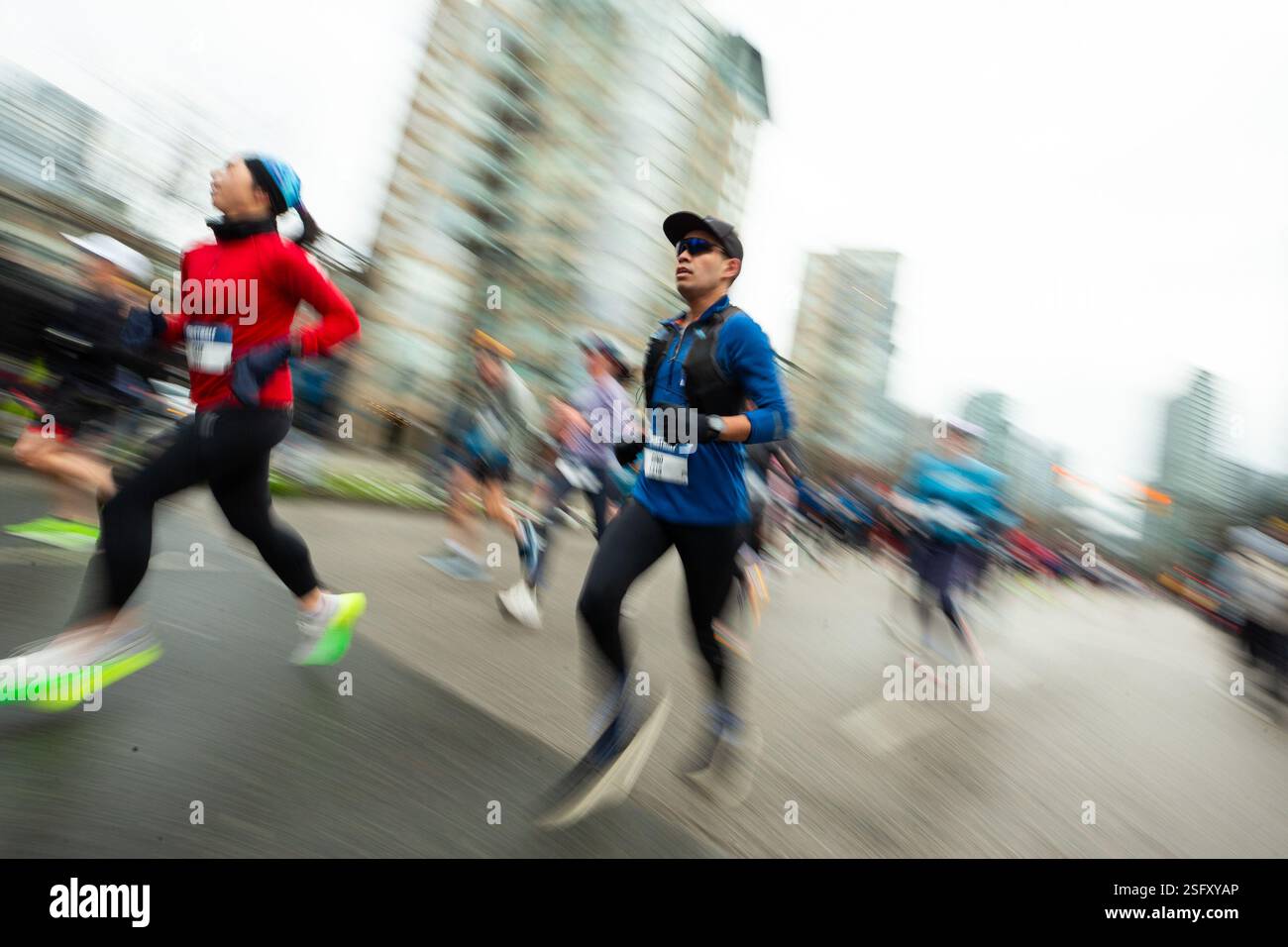Vancouver, Canada - 9 Feb, 2025. Runners during the 2025 First Half ...