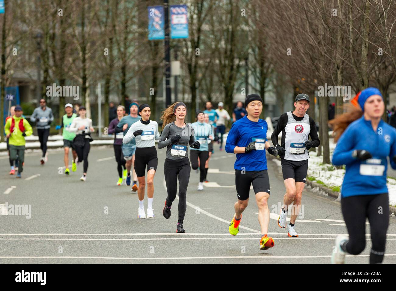 Vancouver, Canada - 9 Feb, 2025. Runners during the 2025 First Half ...