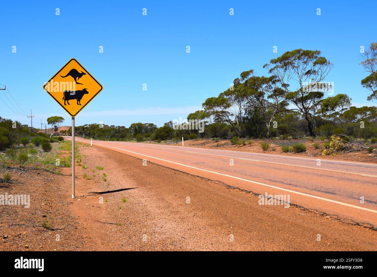 Western australia outback highway kalgoorlie hi-res stock photography ...