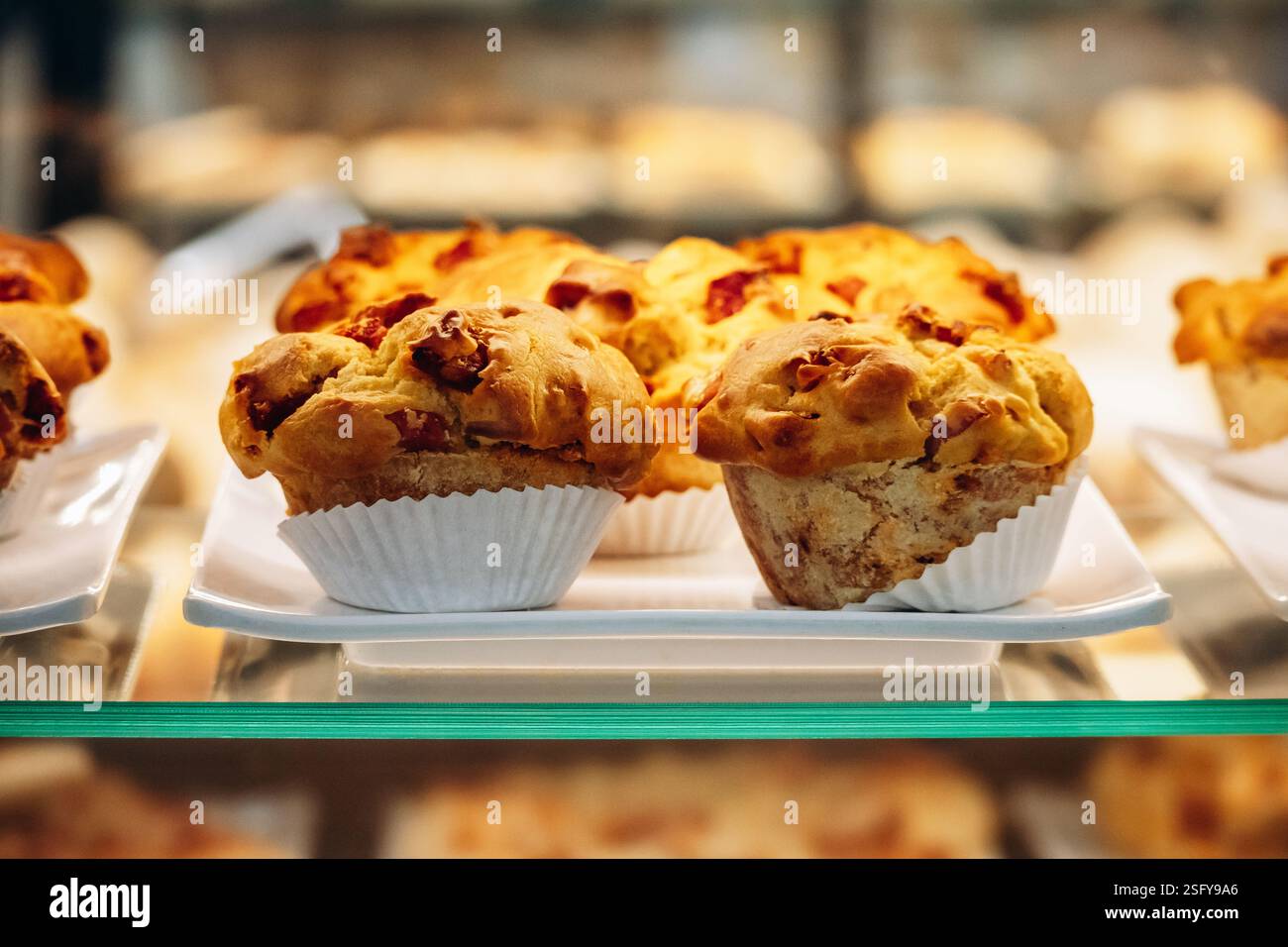 Traditional pastries and desserts in a bakery in the center of Porto ...