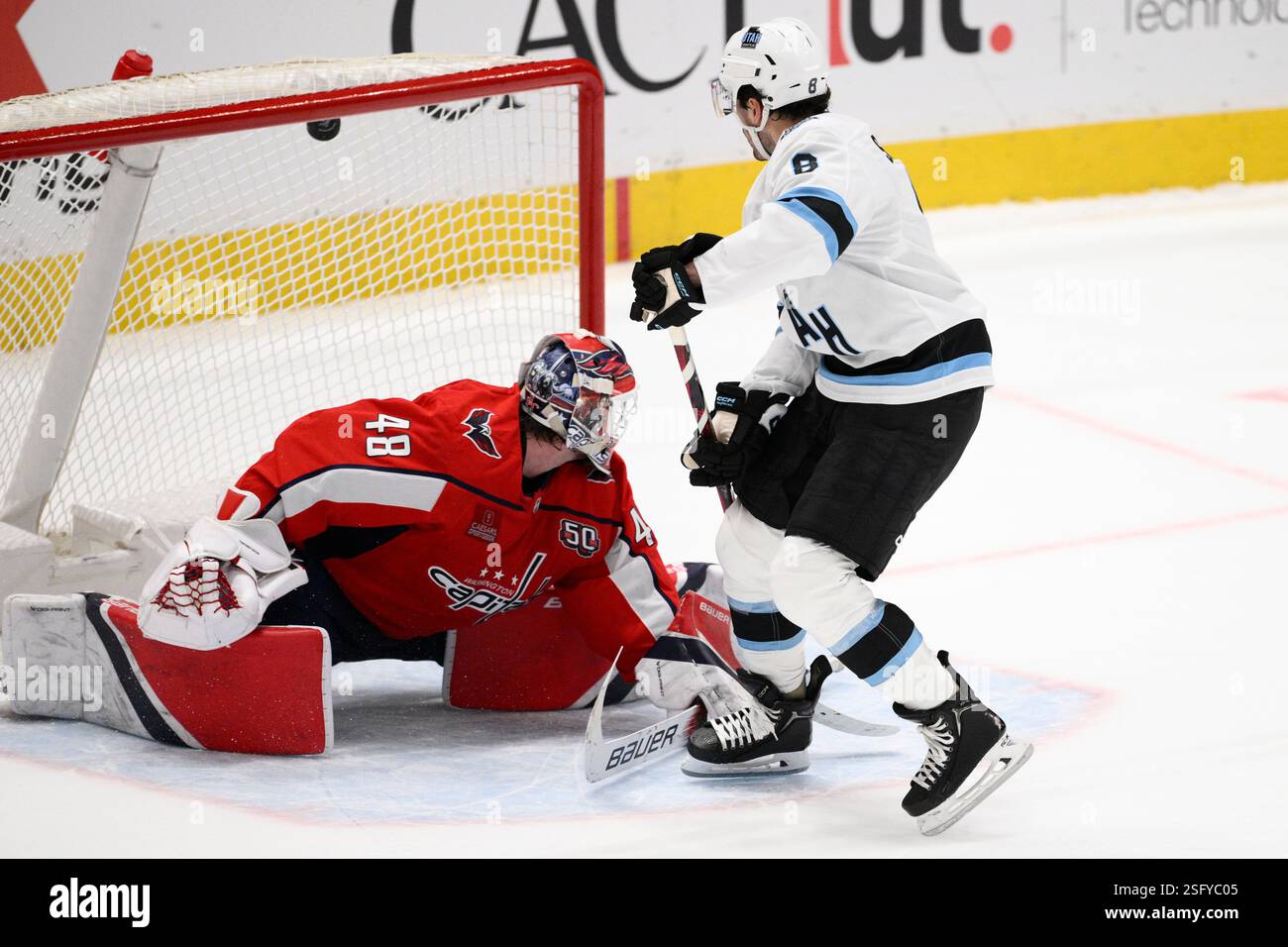 Utah Hockey Club center Nick Schmaltz (8) scores during the shootout of ...