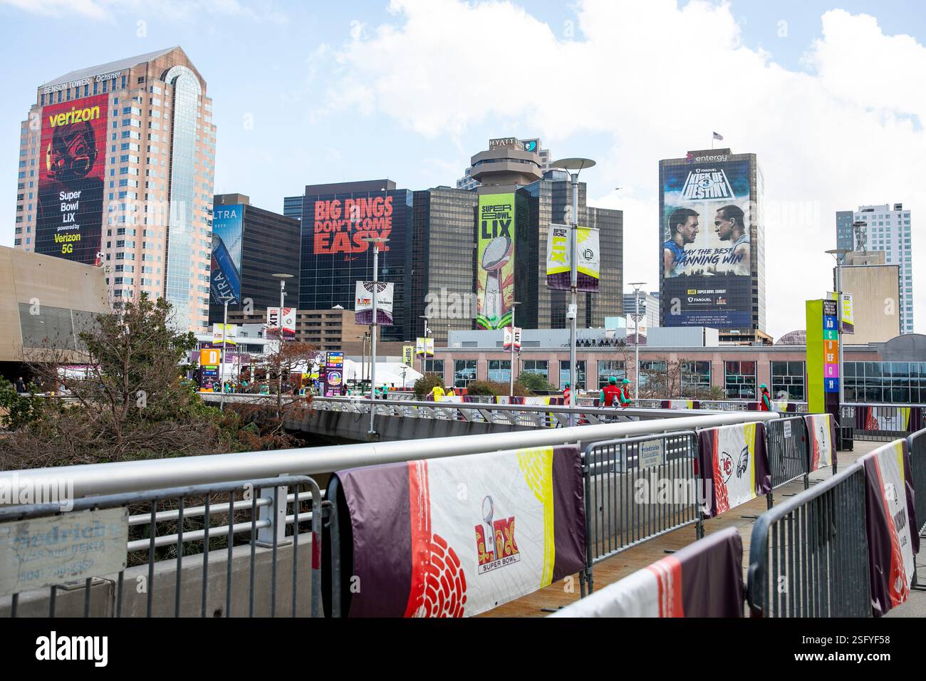 New Orleans, Louisiana, USA. 9th February, 2025. View of Champions Square from the Superdome ...